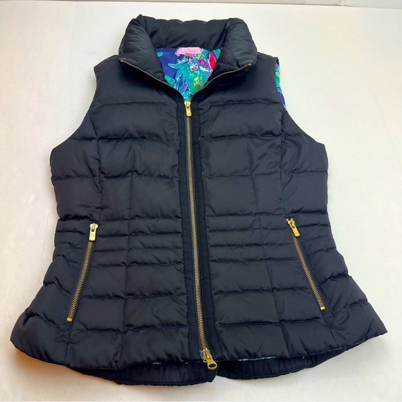 Lilly Pulitzer | Jackets & Coats | Lilly Pulitzer Black Down Filled ...